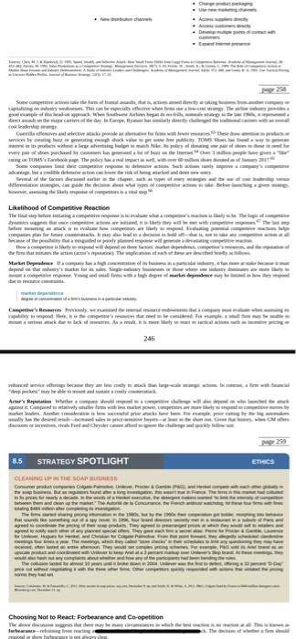 Entry into a market by new competitors evokes a | Chegg.com