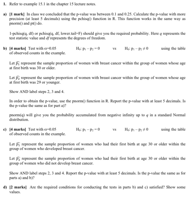 1. Refer to example 15.1 in the chapter 15 lecture | Chegg.com