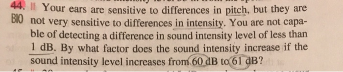 Solved ++. Your ears are sensitive to differences in pitch, | Chegg.com