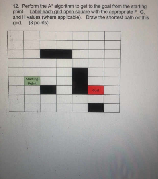 Solved * 12. Perform the A* algorithm to get to the goal | Chegg.com