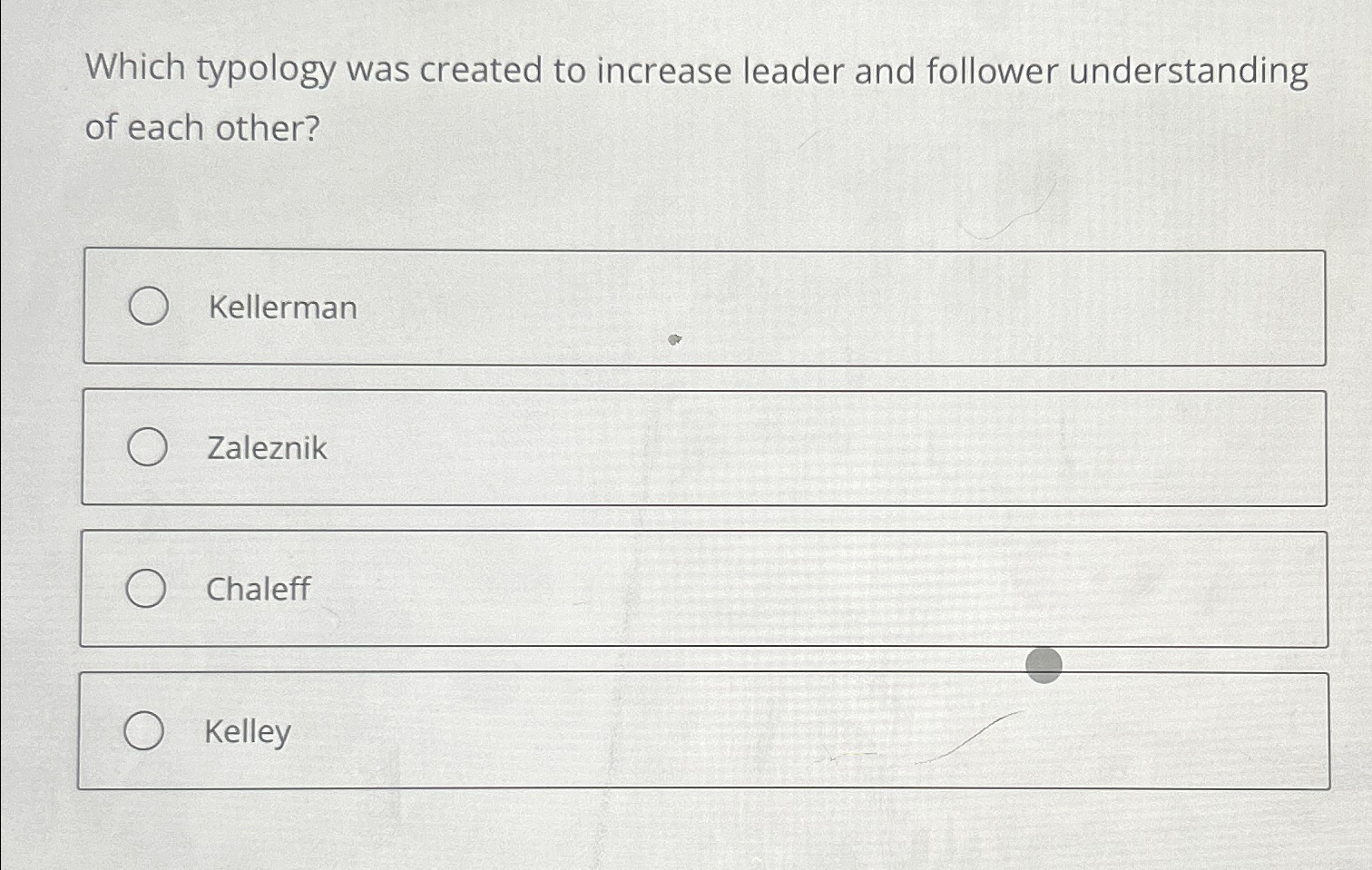 Solved Which typology was created to increase leader and | Chegg.com
