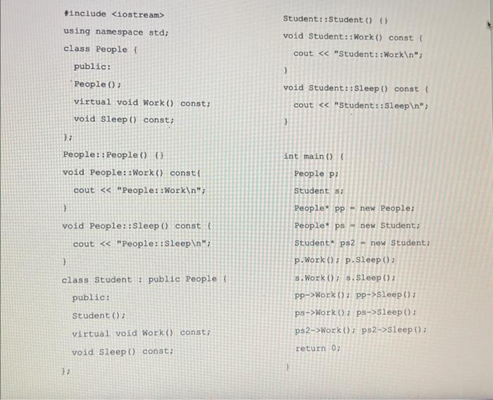 Solved Anclude Student: : Student () (1) using namespace | Chegg.com