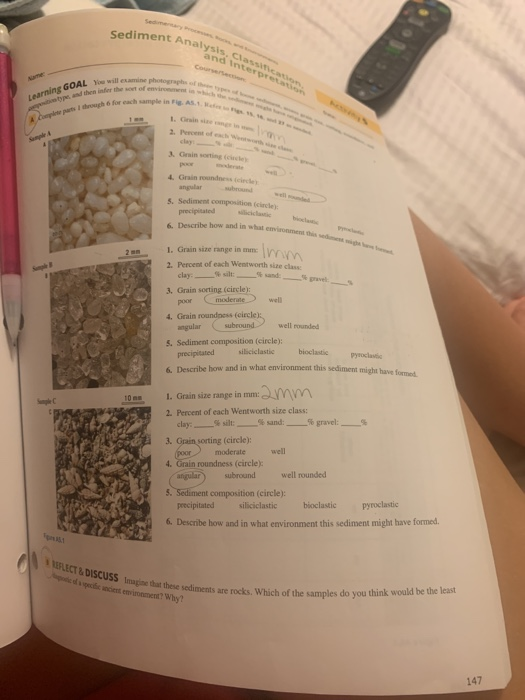 Solved Sediment Analysis, Class Learning GOAL You will | Chegg.com