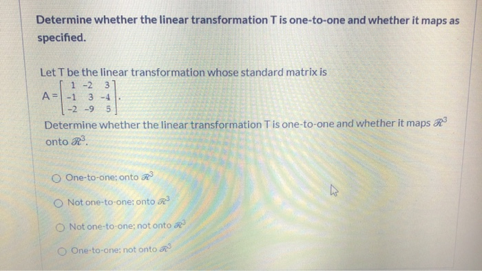 Solved Determine Whether The Linear Transformation T Is