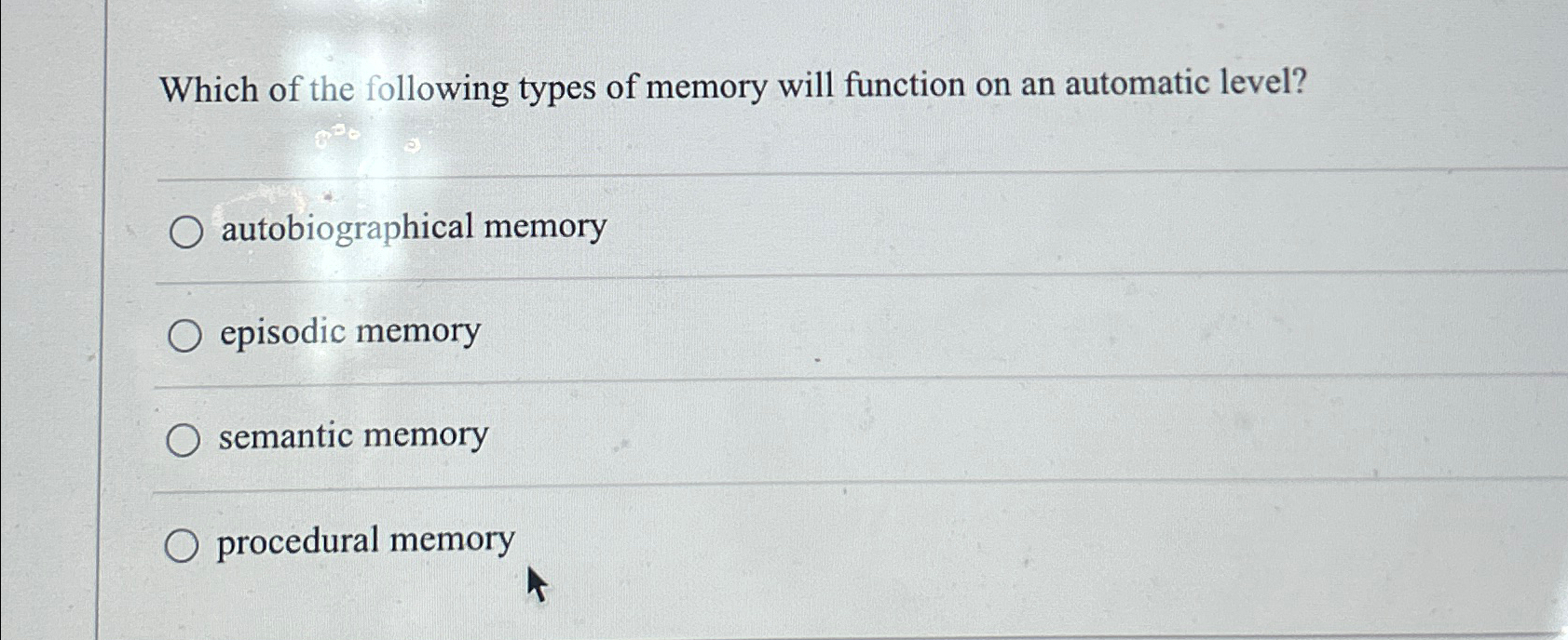 Solved Which of the following types of memory will function | Chegg.com