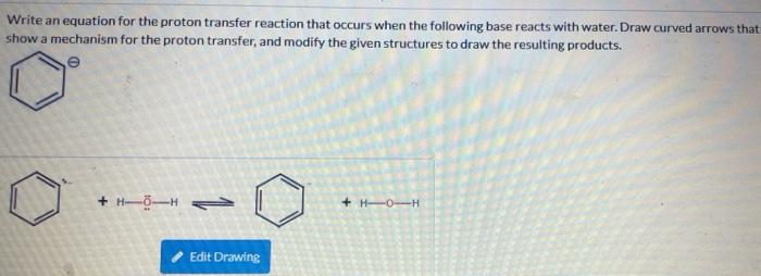 Solved Write an equation for the proton transfer reaction | Chegg.com