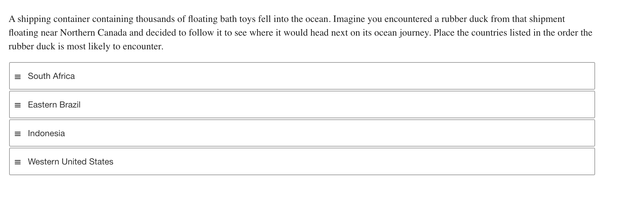 Solved A shipping container containing thousands of floating | Chegg.com