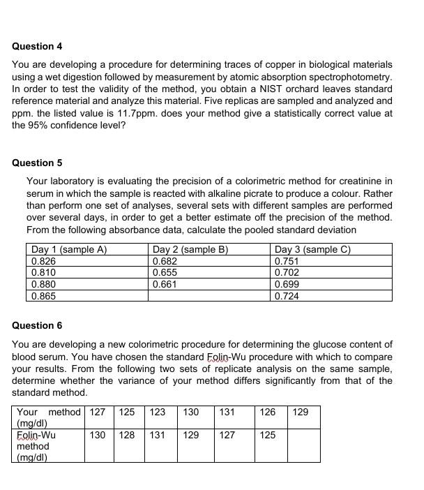 Solved ASSIGNMENT 1 Question 1 A standard serum sample | Chegg.com