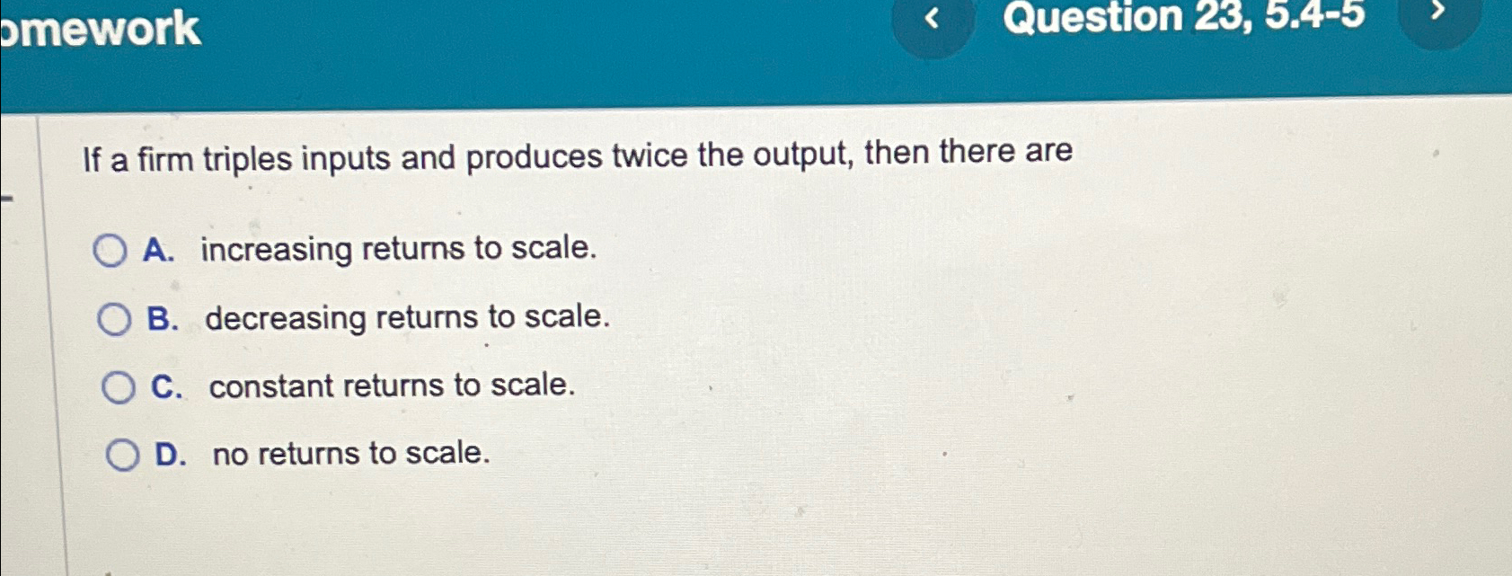 Solved If a firm triples inputs and produces twice the | Chegg.com