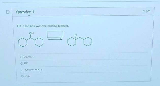 Solved Fill in the box with the missing reagent. Cl2 heat | Chegg.com