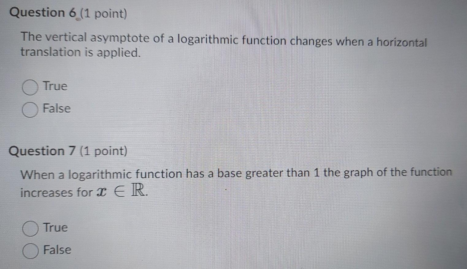 Solved Question 6 (1 point) The vertical asymptote of a | Chegg.com