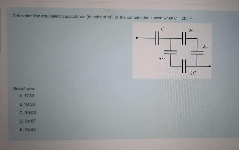 Solved Determine the equivalent capacitance (in units of nF) | Chegg.com