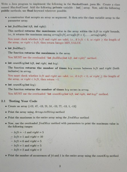 Solved Write a Java program to implement the following in | Chegg.com