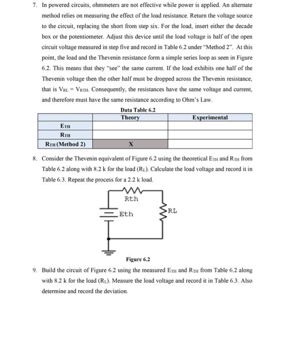 Solved Thevenin's Theorem Objective The objective of this | Chegg.com
