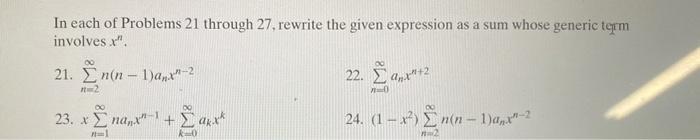 Solved In each of Problems 21 through 27 , rewrite the given | Chegg.com
