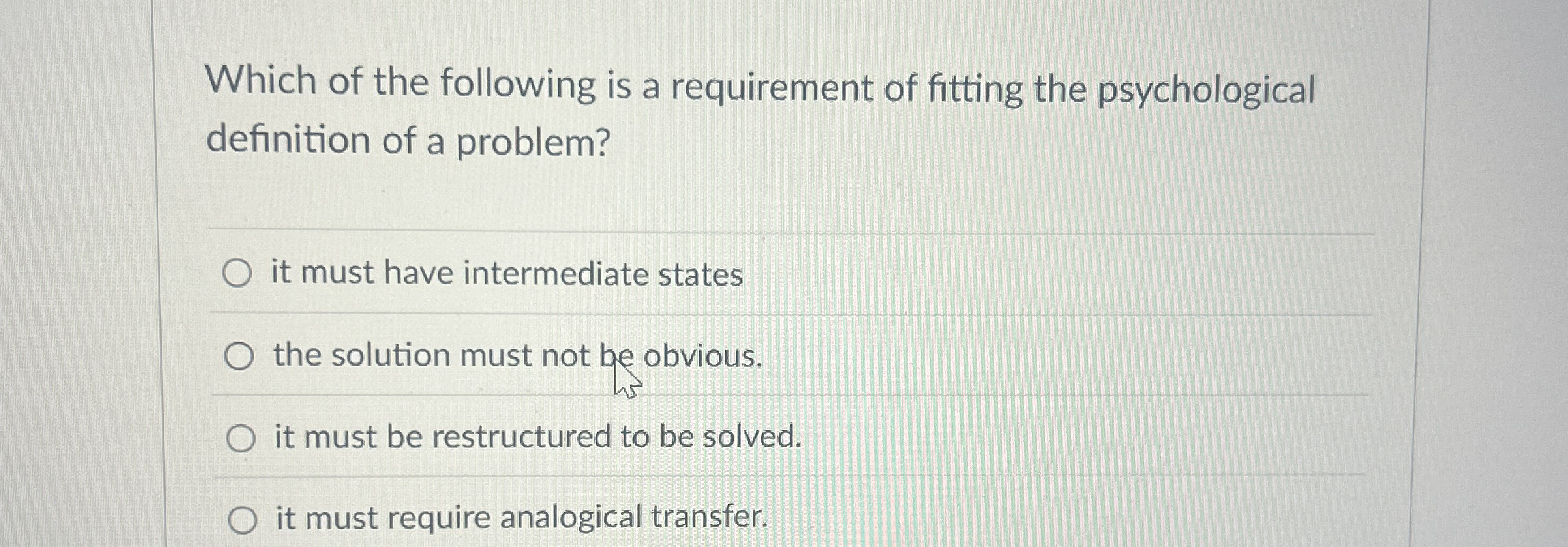Solved Which of the following is a requirement of fitting | Chegg.com