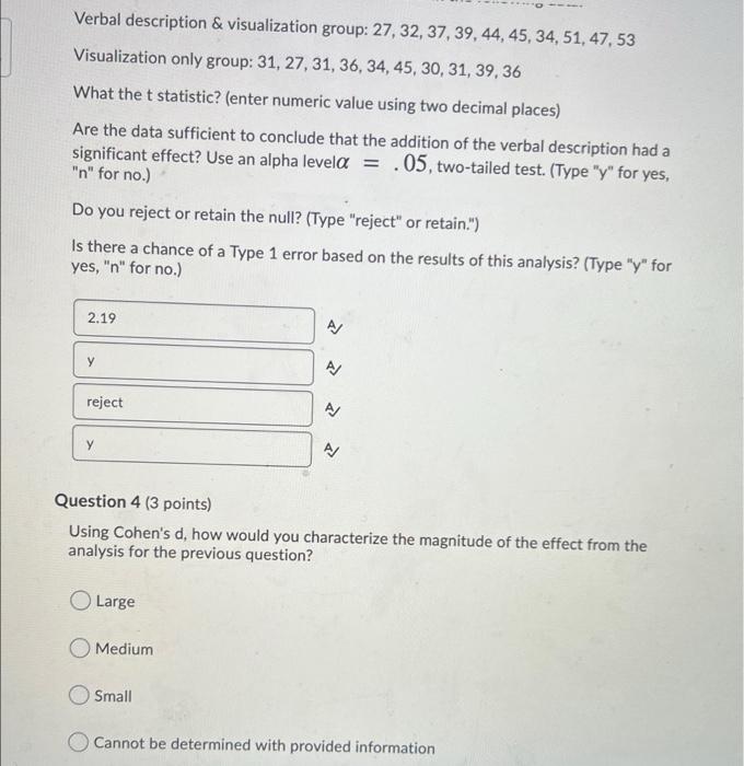 Verbal description & visualization group: 27, 32, 37, | Chegg.com