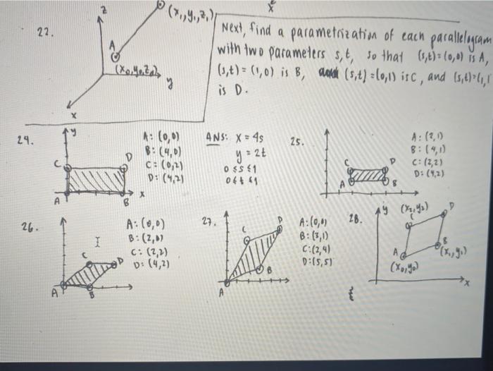 Solved Find a parametrization of each line segment ĀB, such | Chegg.com