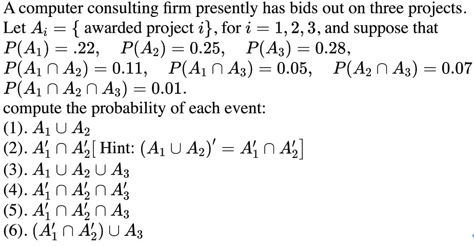 Solved A computer consulting firm presently has bids out on | Chegg.com