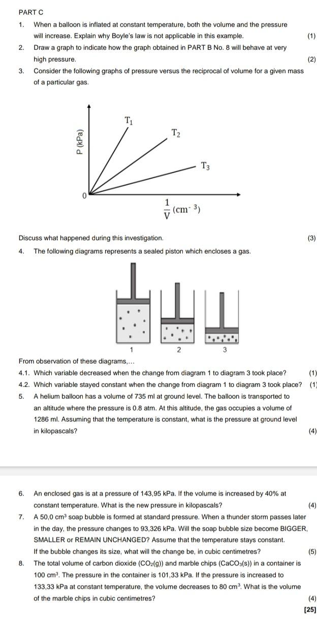 Solved PART C 1. When a balloon is inflated at constant | Chegg.com
