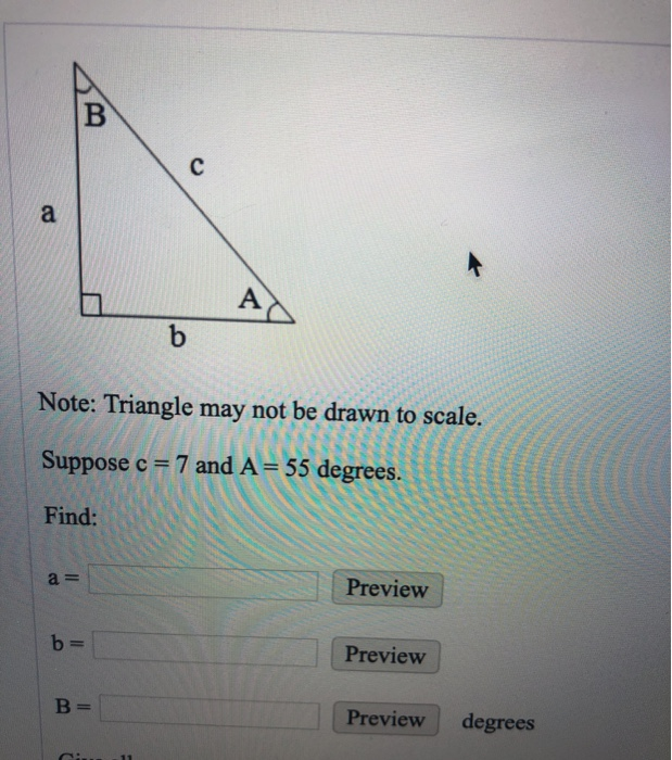 Solved Note: Triangle may not be drawn to scale. Suppose c = | Chegg.com