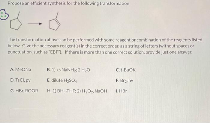 Propose an efficient synthesis for the following | Chegg.com