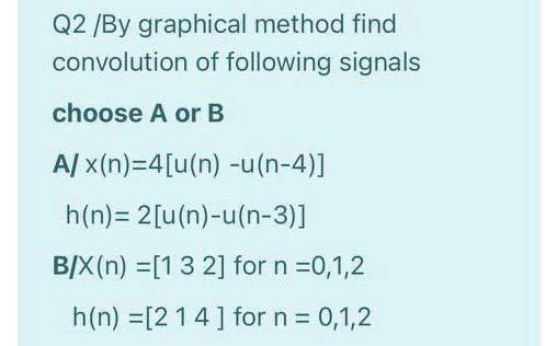Solved Q2 /By graphical method find convolution of following | Chegg.com