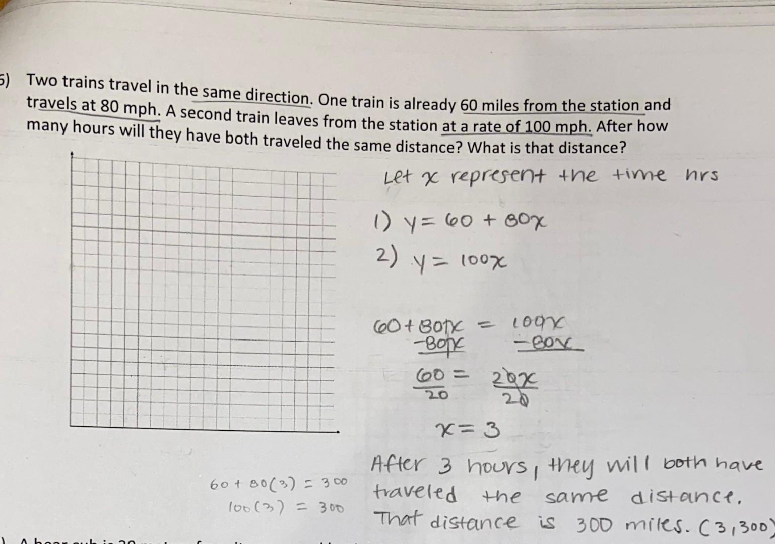 Solved 5) Two trains travel in the same direction. One train | Chegg.com