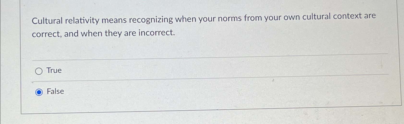 Solved Cultural relativity means recognizing when your norms | Chegg.com