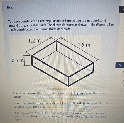 Solved BoxYou have constructed a rectangular, open-topped | Chegg.com