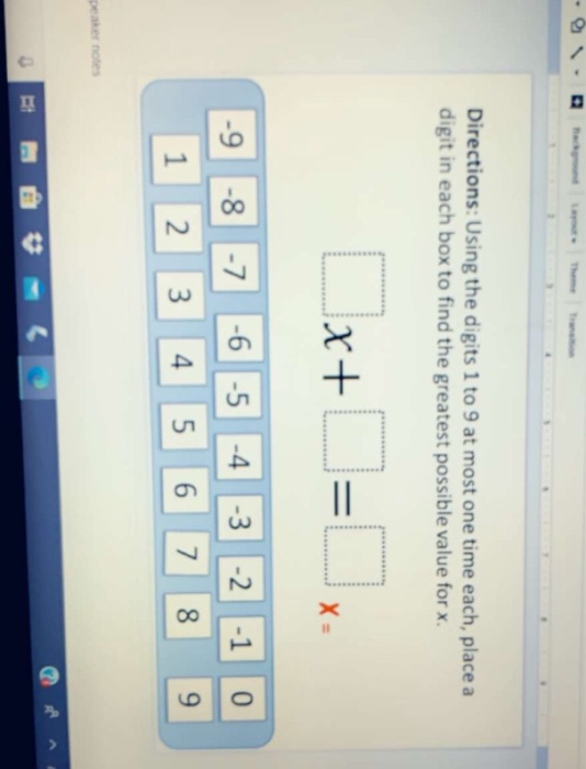 Solved Directions: Using the digits 1 to 9 at most one time | Chegg.com
