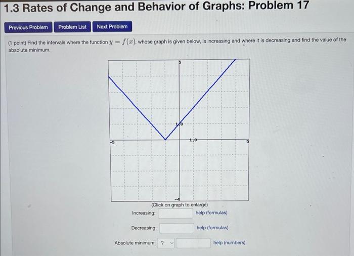 Solved 1.3 Rates of Change and Behavior of Graphs: Problem | Chegg.com
