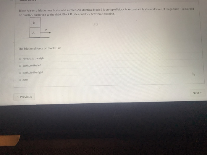 Solved Block A is on a frictionless horizontal surface. An | Chegg.com