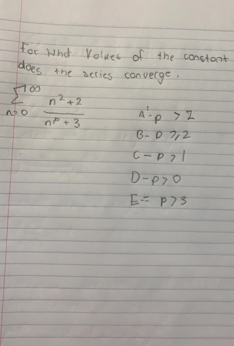 Solved For What does the Values series of the constant | Chegg.com