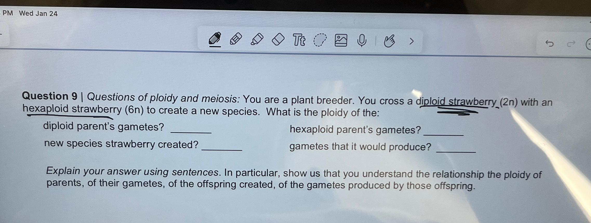 Solved PM Wed Jan 24Question 9 | ﻿Questions of ploidy and | Chegg.com