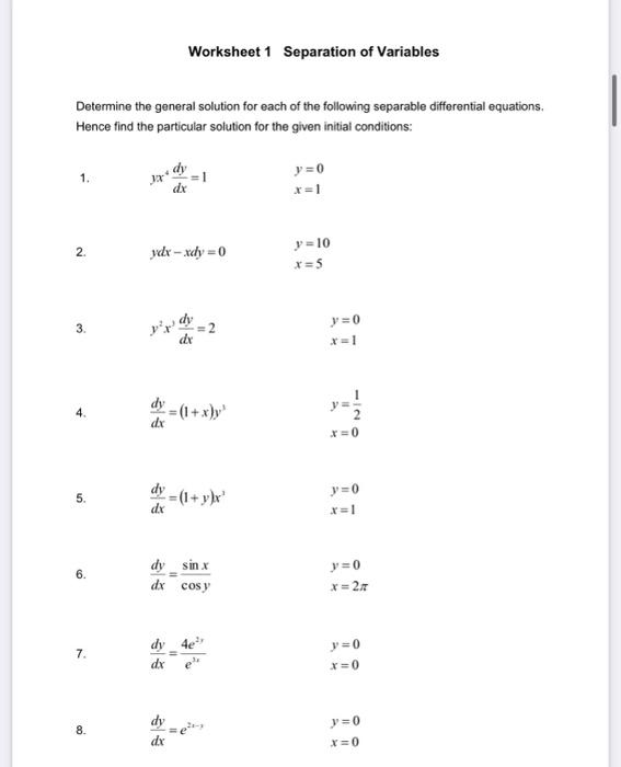 Solved Obtain The General Solution And Particular Solution