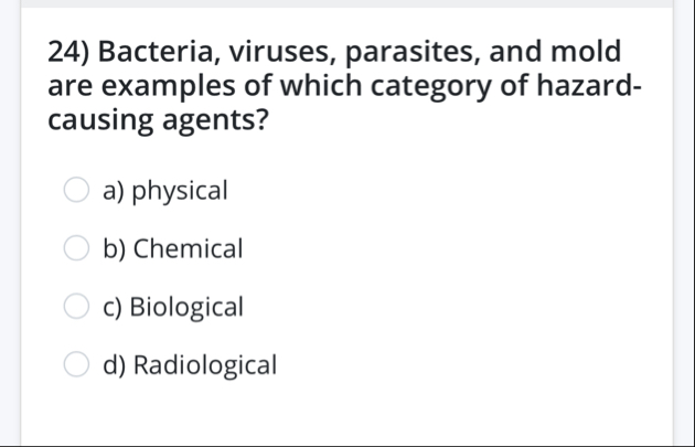 Solved Bacteria, viruses, parasites, and mold are examples | Chegg.com