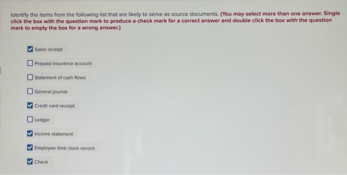 Solved Identify the items from the following list that are | Chegg.com