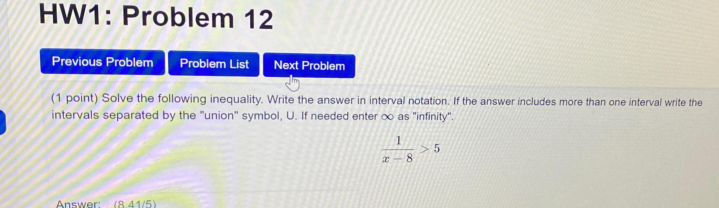 Solved HW1: Problem 12(1 point) Solve the following | Chegg.com Solved HW1: Problem 12(1 point) Solve the following | Chegg.com