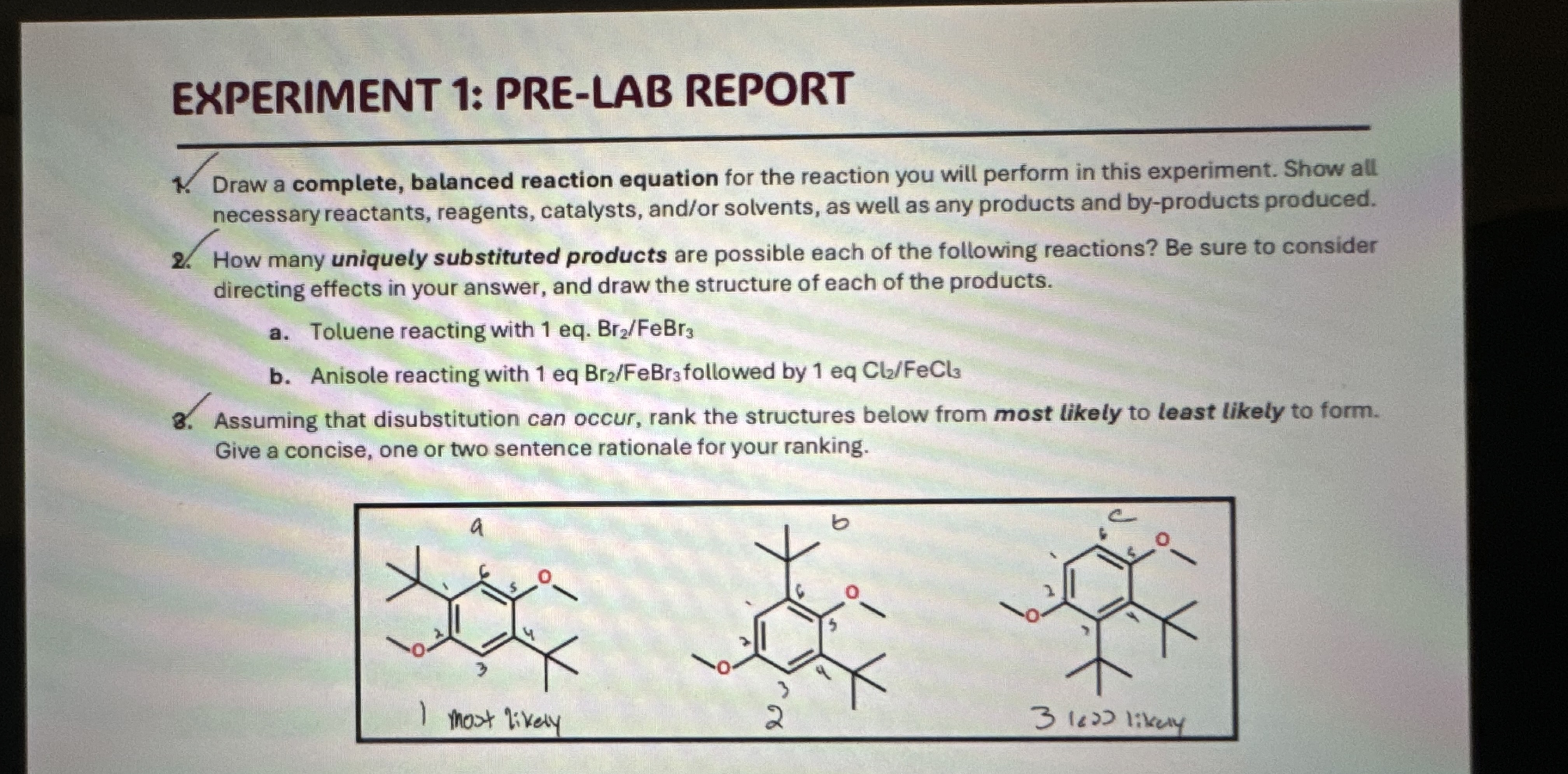 Solved EXPERIMENT 1: PRE-LAB REPORTDraw a complete, balanced | Chegg.com