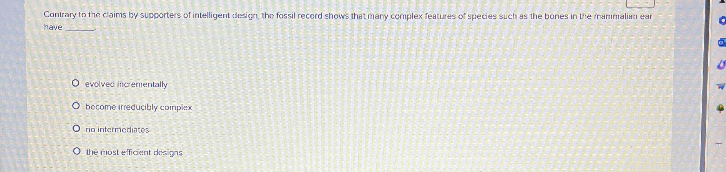 Solved Contrary to the claims by supporters of intelligent | Chegg.com