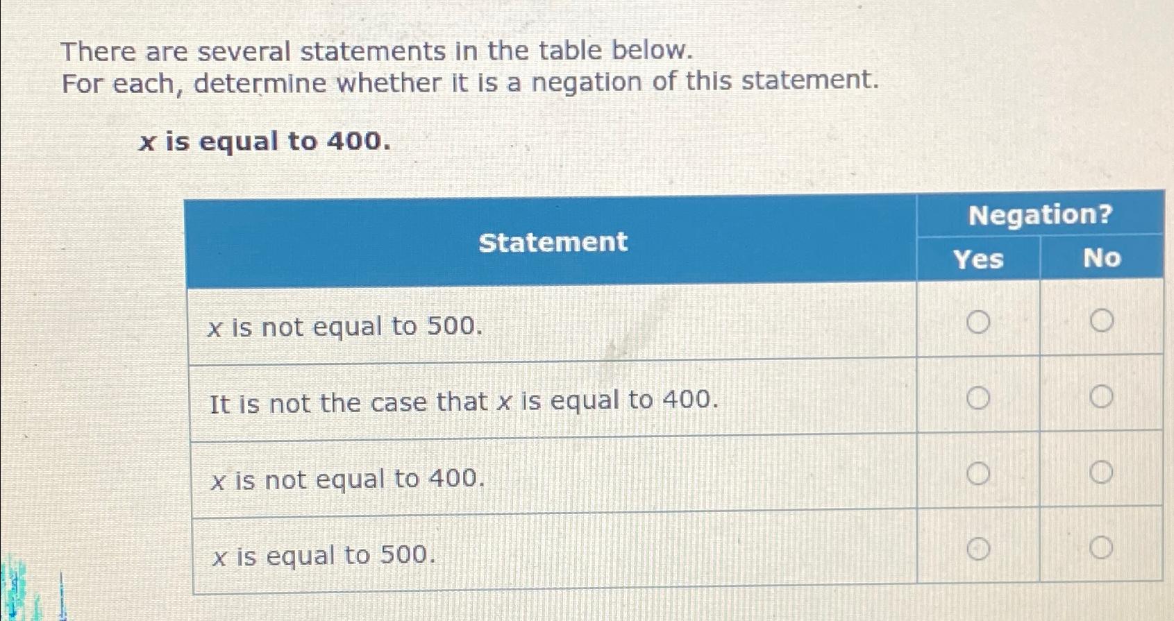 Solved There are several statements in the table below.For | Chegg.com