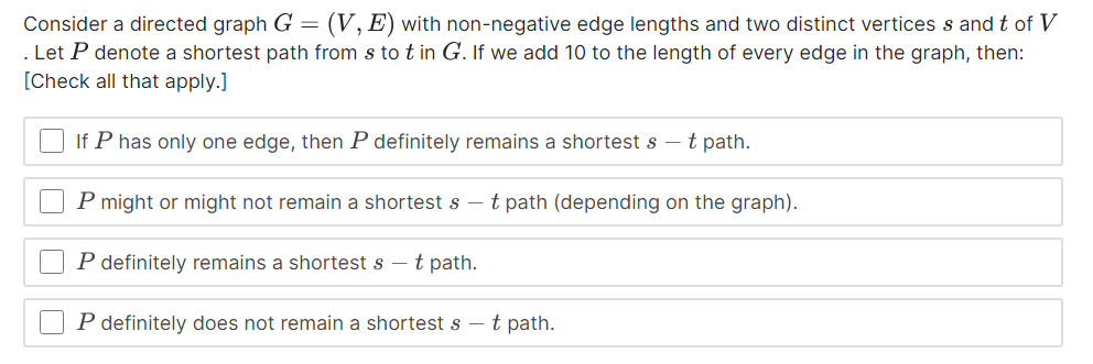 Solved Consider a directed graph G=(V,E) ﻿with non-negative | Chegg.com