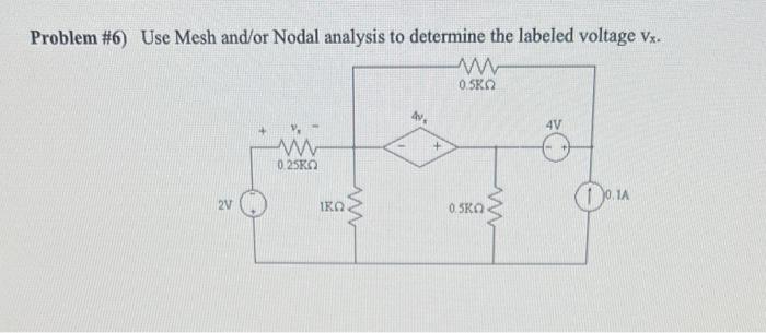 Solved Use Mesh and/or Nodal Analysis to determine the | Chegg.com