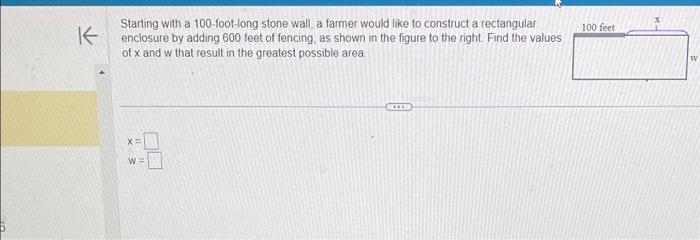 Solved Starting with a 100 -foot-long stone wall, a farmer | Chegg.com