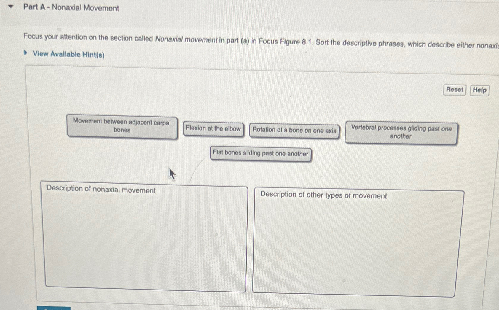 Solved Part A - ﻿Nonaxial MovementFocus your attention on | Chegg.com