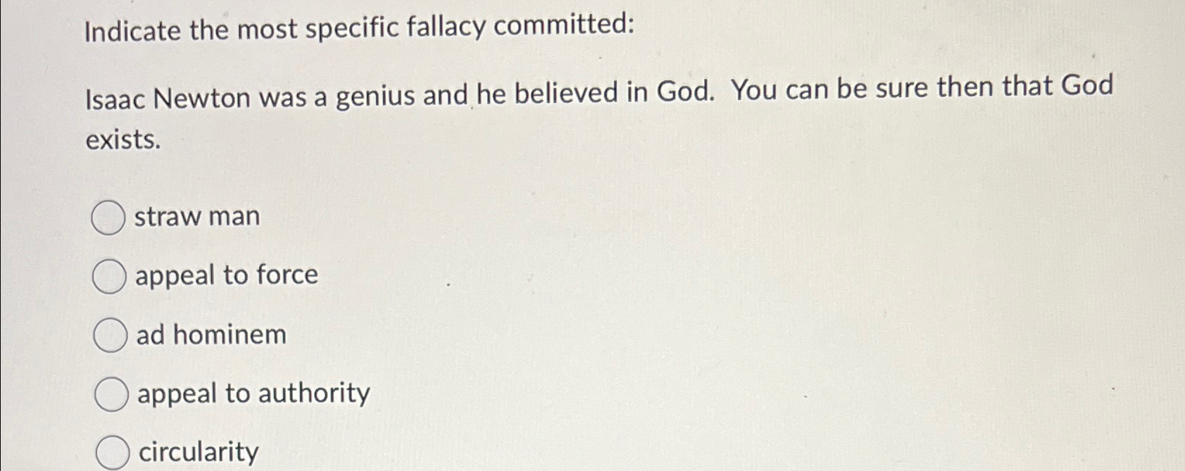 Solved Indicate the most specific fallacy committed:Isaac | Chegg.com