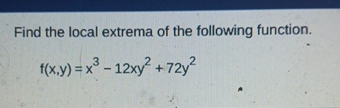 Solved Find the local extrema of the following | Chegg.com