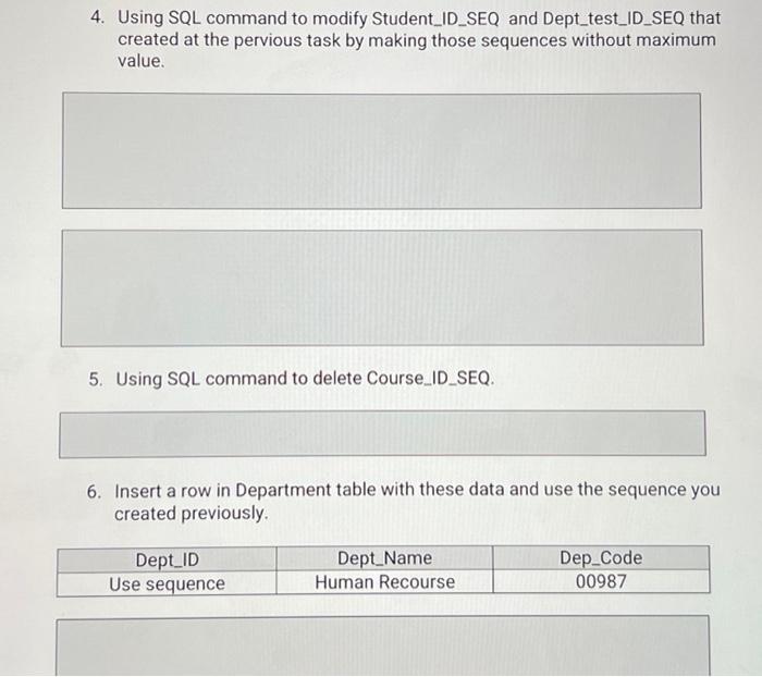 Solved 1. Create two tables using SQL command. Frist table | Chegg.com