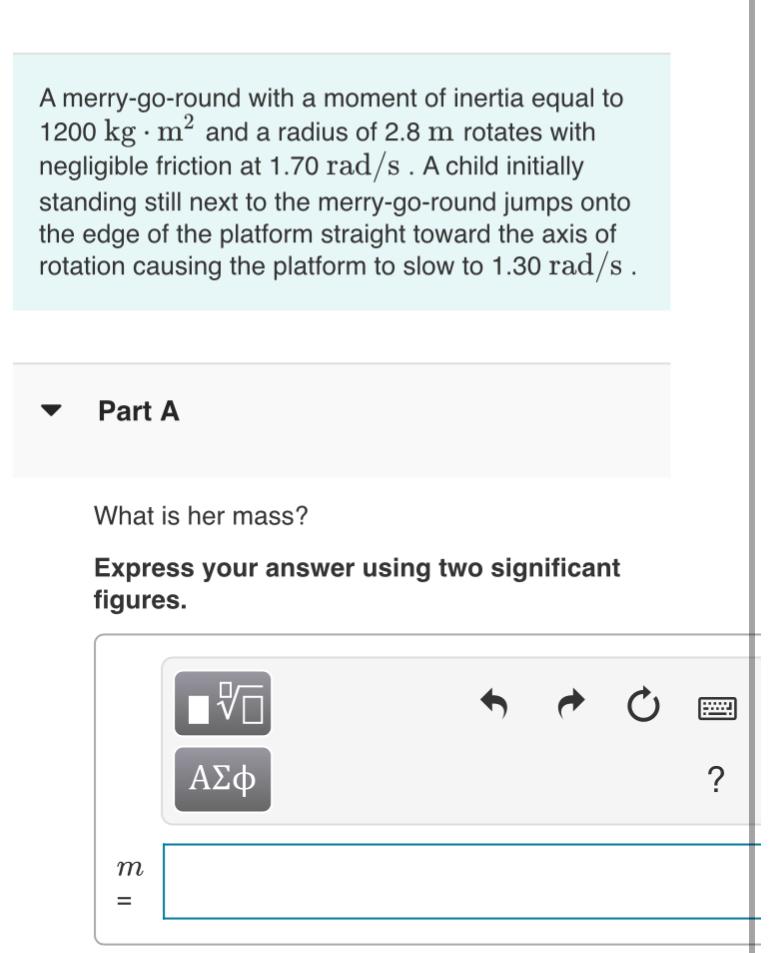 Solved A merry-go-round with a moment of inertia equal to | Chegg.com